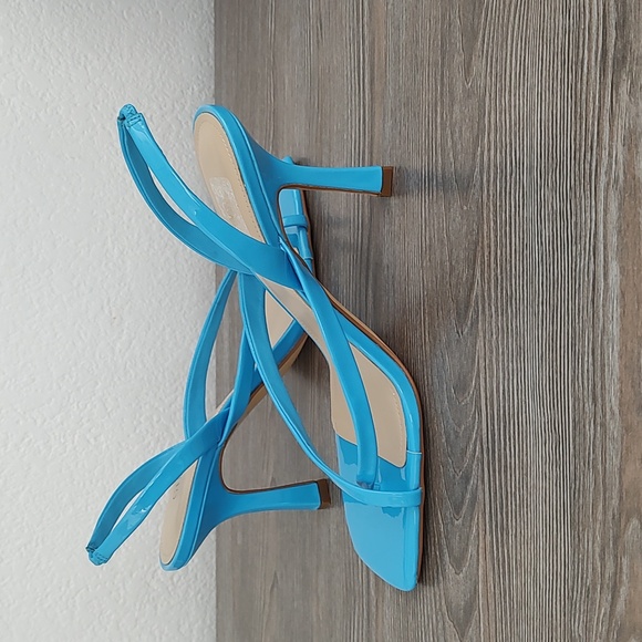 Guess | Shoes | New Guess Patent Turquoise Blue Square Toe High Heel ...